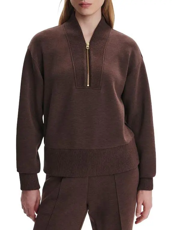 Varley Sally Half Zip Sweatshirt - Coffee Bean Marl