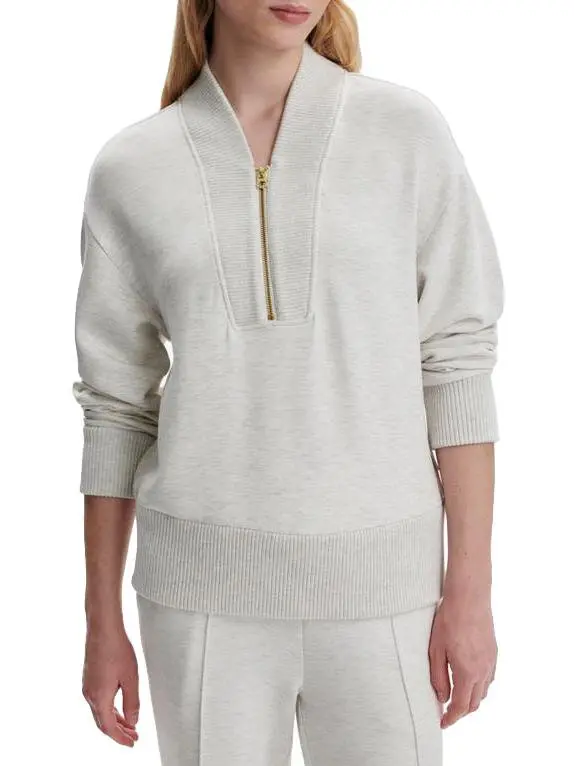 Varley Sally Half Zip Sweatshirt - Ivory Marl