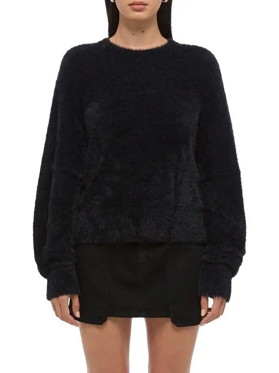 Helmut Lang Apex Eyelash Faux Fur Sweater - Black