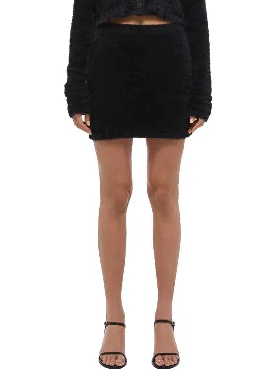 Helmut Lang Eyelash Knit Mini Skirt - Black