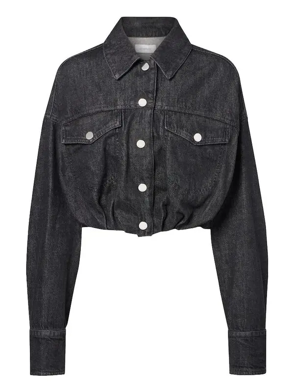 Sportmax Sondrio Cropped Denim Shirt - Black