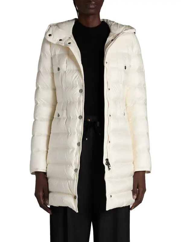 Moncler Hirma Down Long Parka - Silk White