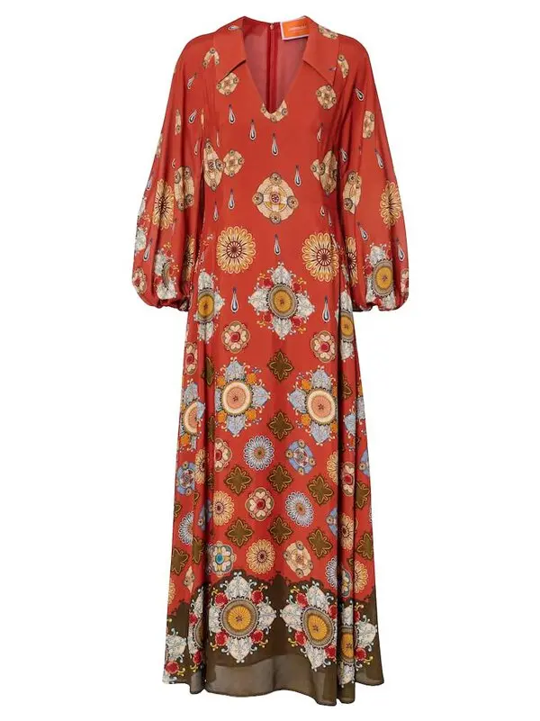 La DoubleJ Diva Printed Maxi Dress - Red