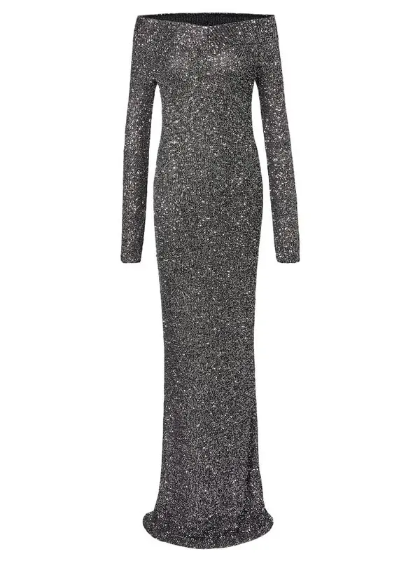Stella McCartney Knitted Sequined Gown - Black