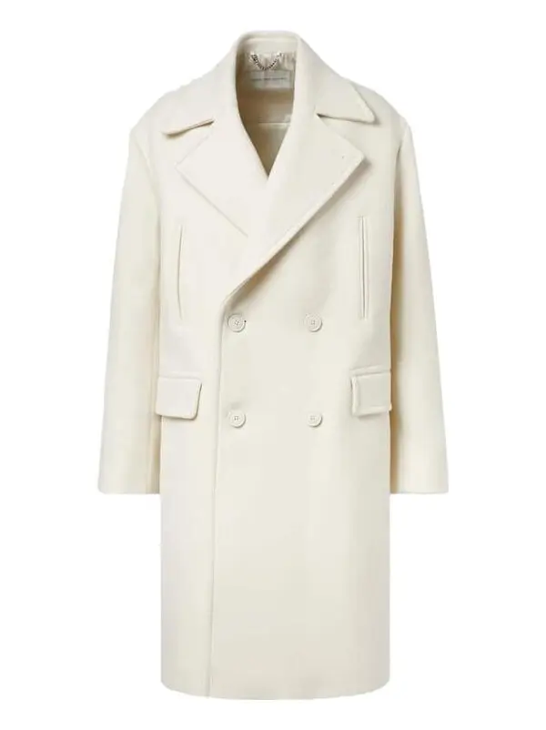 Dries Van Noten Double-breasted Wool And Cotton Coat - White