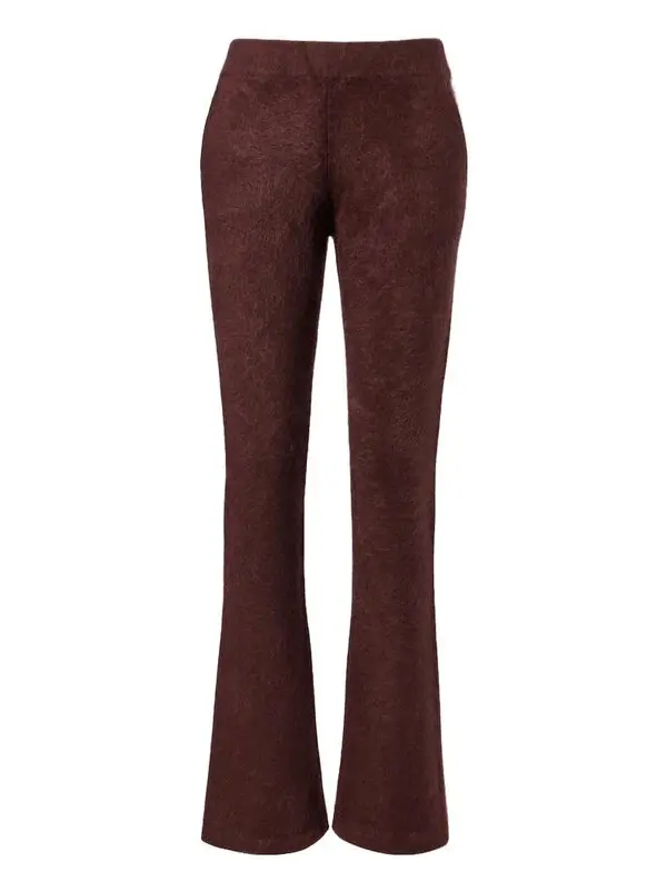 Dorothee Schumacher Wool And Cashmere-blend Flared Pants - Burgundy