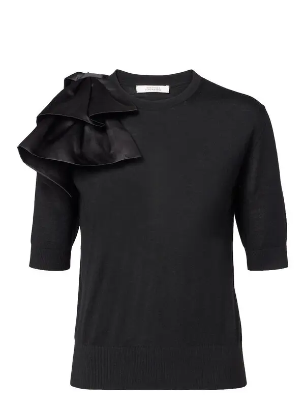 Dorothee Schumacher Merino Wool Ruffled Sweater - Black