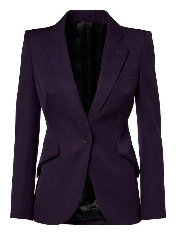 Alexander McQueen Wool Single-breasted Blazer - Purple
