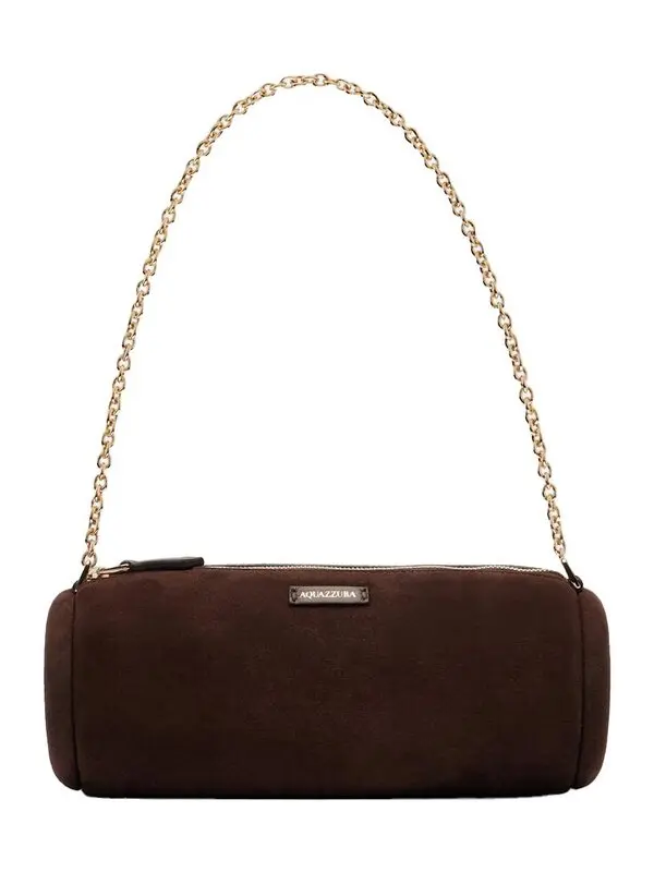 AQUAZZURA Mini Suede Shoulder Bag - Brown