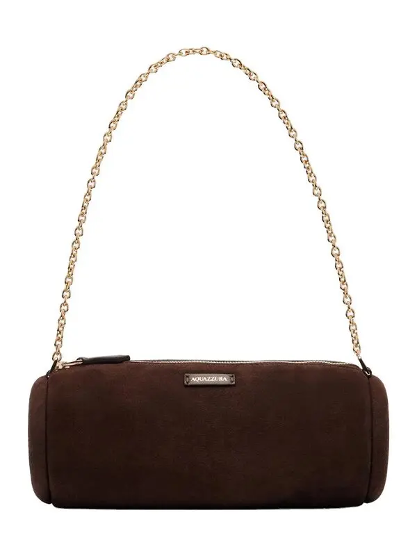 AQUAZZURA Mini Suede Shoulder Bag - Brown