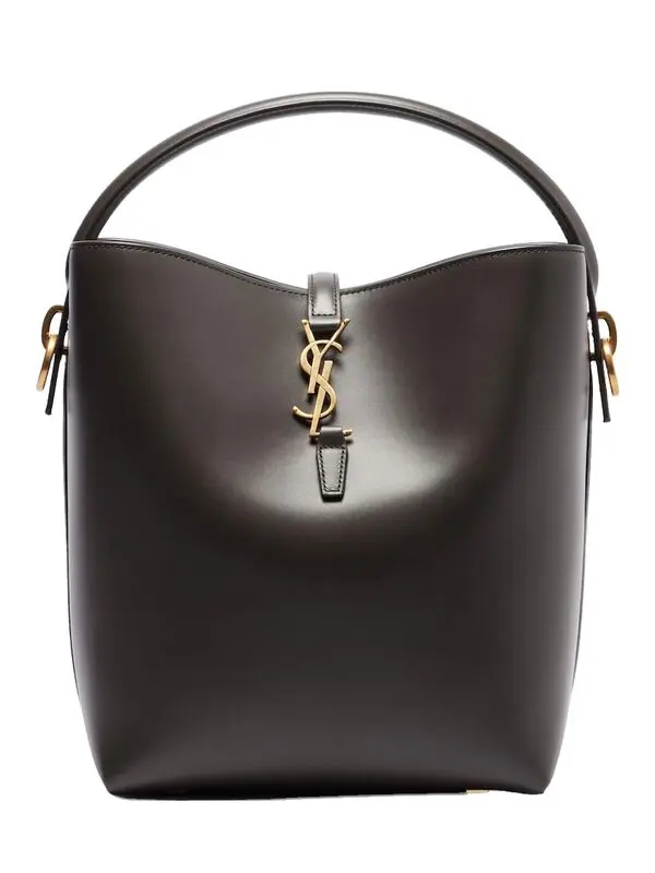 Saint Laurent Le 37 Cassandre Leather Bucket Bag - Brown