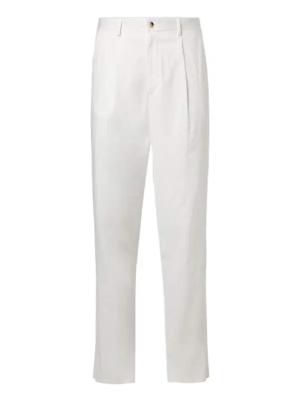 Giorgio Armani Cotton-blend Straight Pants - White