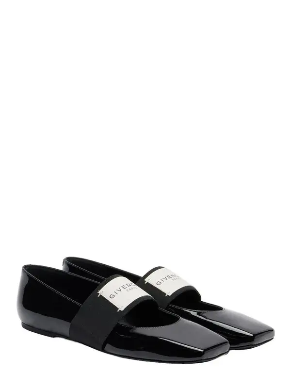 Givenchy Patent Leather Mary Jane Flats - Black