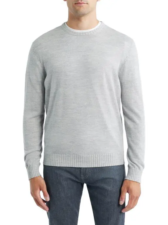 Johnnie-o Ronald Merino Wool Sweater - Light Gray