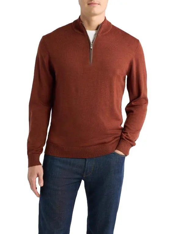 Johnnie-o Raynor Merino Wool Quarter Zip Sweater - Creole