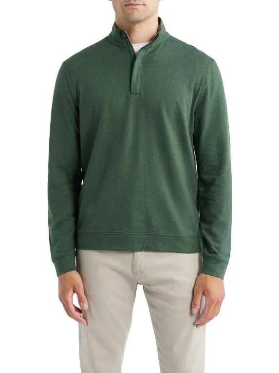 Johnnie-o Rubin Herringbone Quarter Zip - Moss