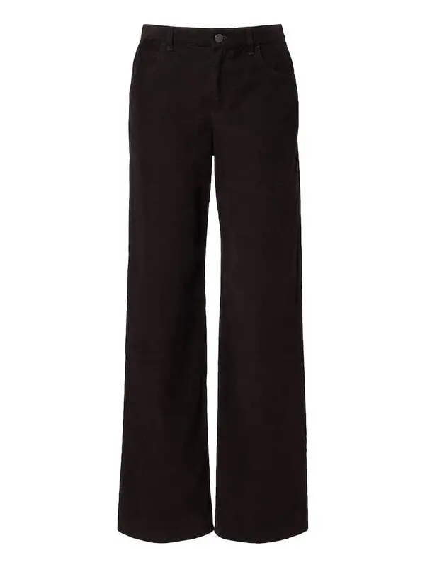 THE ROW Eglitta Cotton Corduroy Straight Pants - Brown