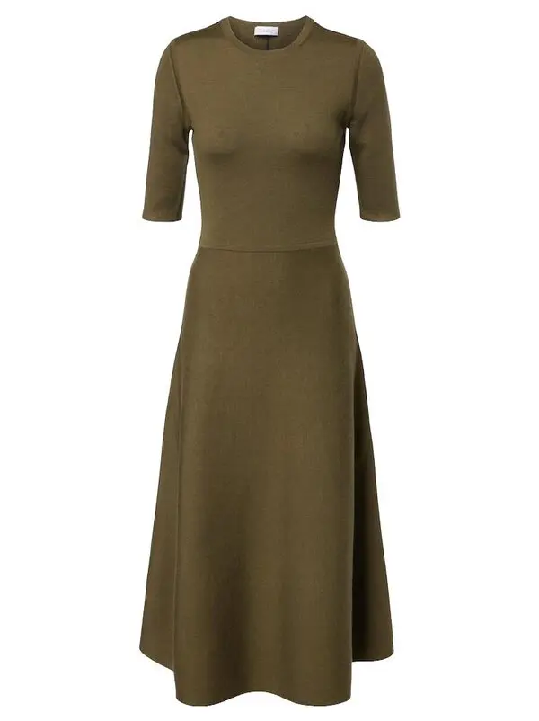 Gabriela Hearst Wool, Cashmere, And Silk Midi Dress - Green