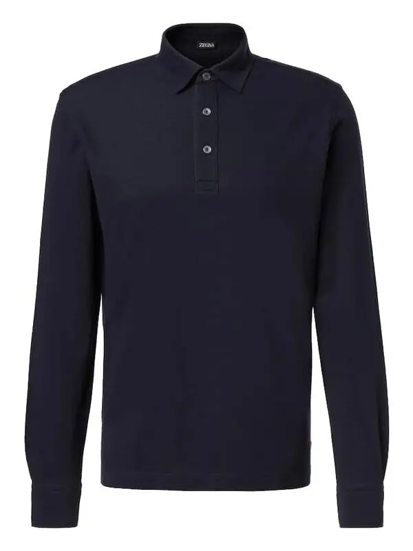 Zegna Cotton Piqué Polo Sweater - Blue