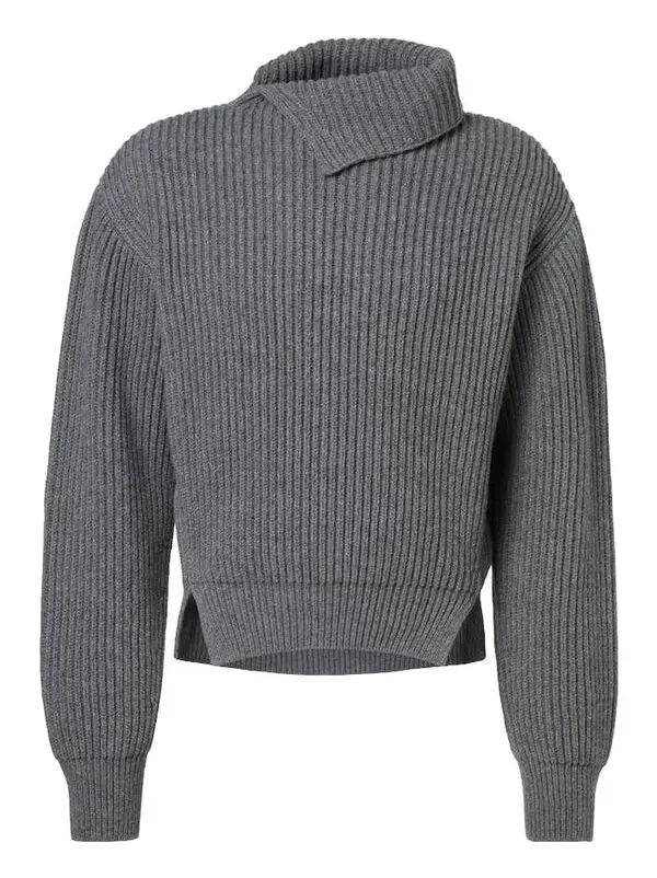 JIL SANDER Wool Turtleneck Sweater - Grey