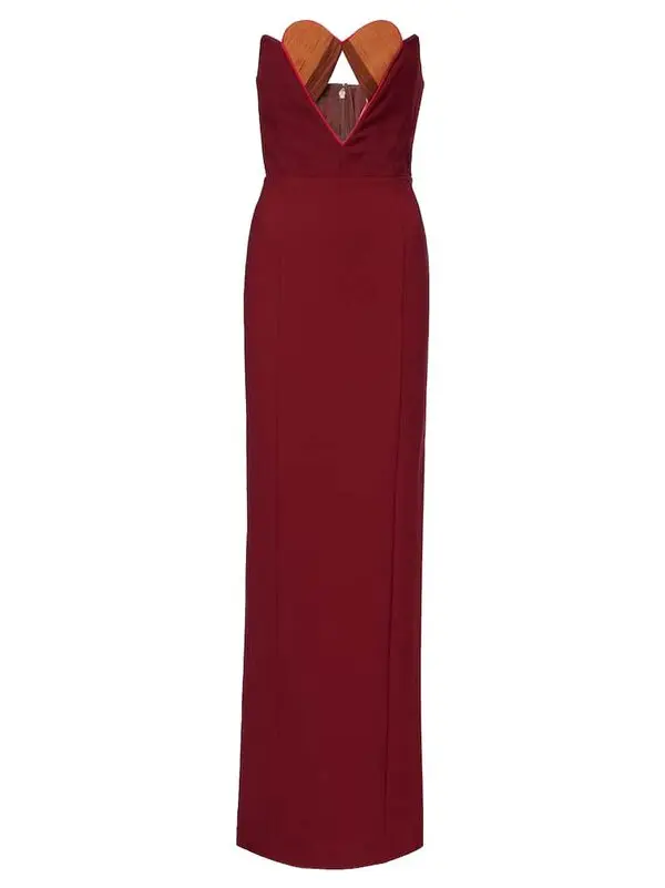 NENSI DOJAKA Strapless Gown - Burgundy