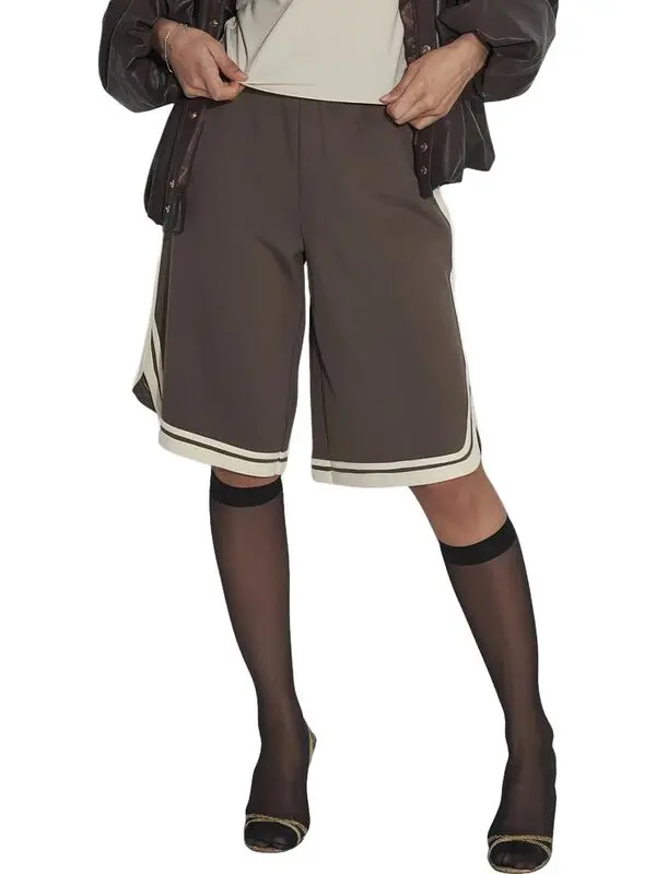 FIND ME NOW Relaxed Basketball Shorts - Medium Brown