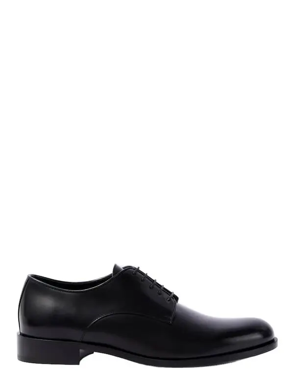 Giorgio Armani Leather Derby Shoes - Black