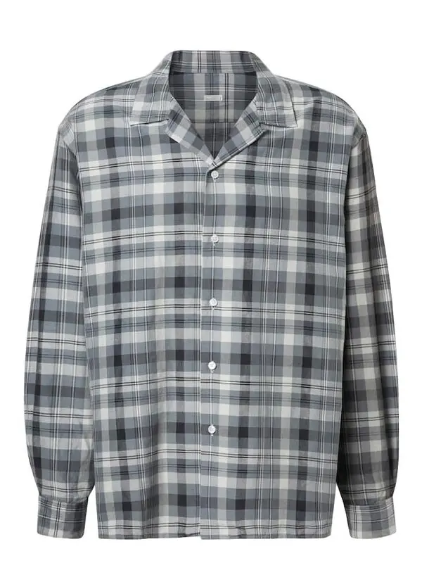 A.PRESSE Checked Silk And Linen Shirt - Blue