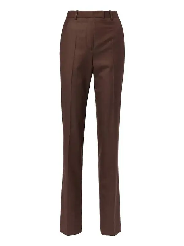 Loro Piana Davey Virgin Wool Straight Pants - Brown