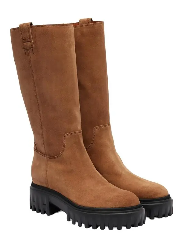 Hogan H700 Knee-high Suede Boots - Brown