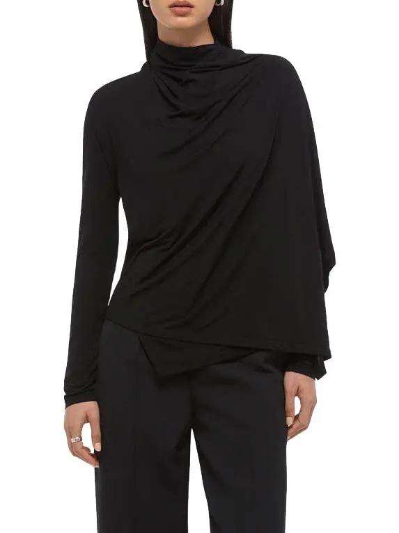 Helmut Lang Turtleneck Scarf Top - Black