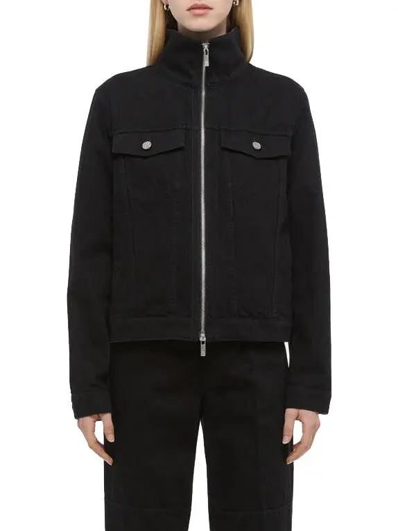 Helmut Lang Funnel Zip Trucker Jacket - Rinsed Black