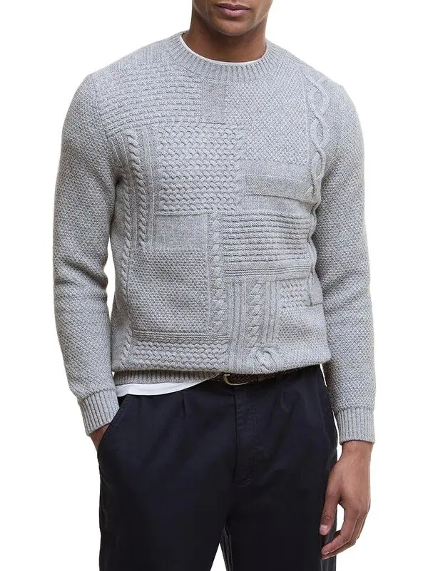 Barbour Casey Textured Crewneck Sweater - Grey Marl