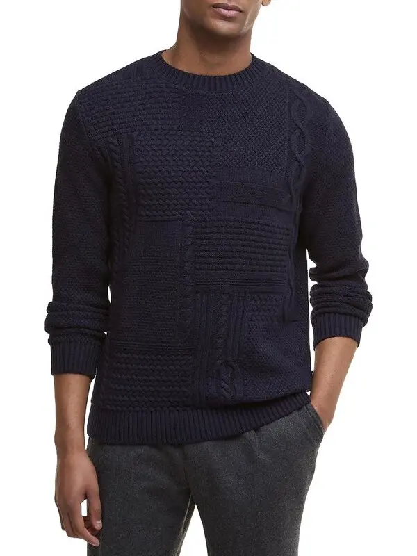 Barbour Casey Textured Crewneck Sweater - Navy