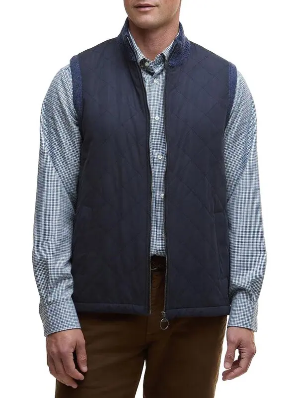 Barbour Shoveler Mixed Media Vest - Navy