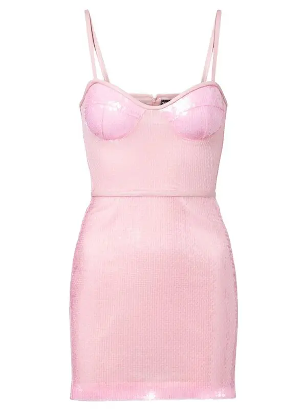 David Koma Sequined Minidress - Pink