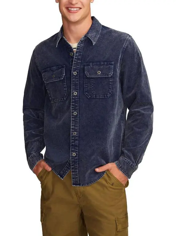 Lucky Brand Cotton Corduroy Button-up Shirt - Indigo