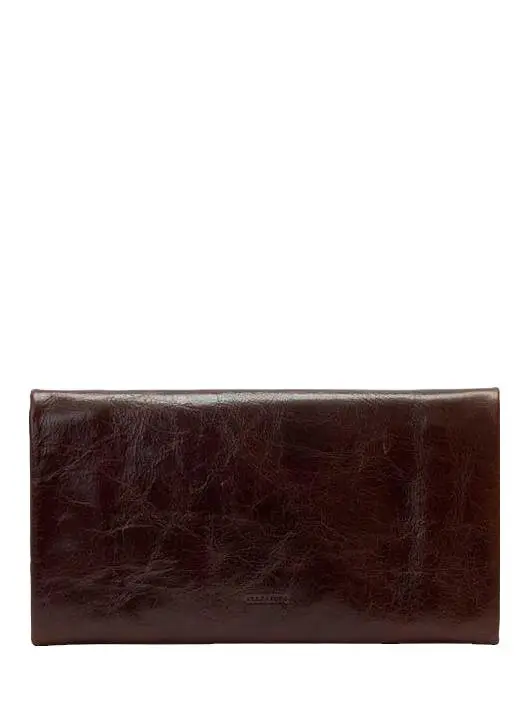 ALLSAINTS Harluna Leather Clutch - Cognac Brown