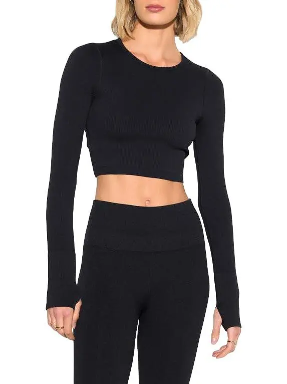 Spiritual Gangster Liberty Crop Long Sleeve - Black