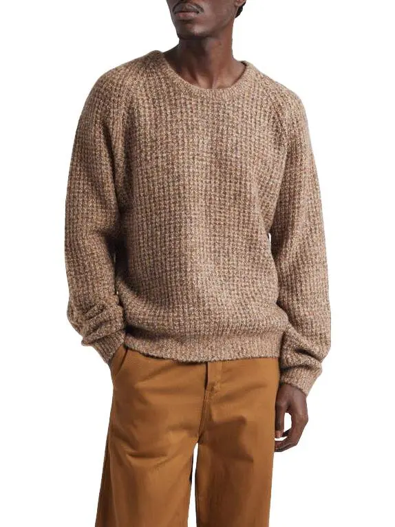 Frenckenberger Waffle Stitch Cashmere & Silk Sweater - Brown/beige