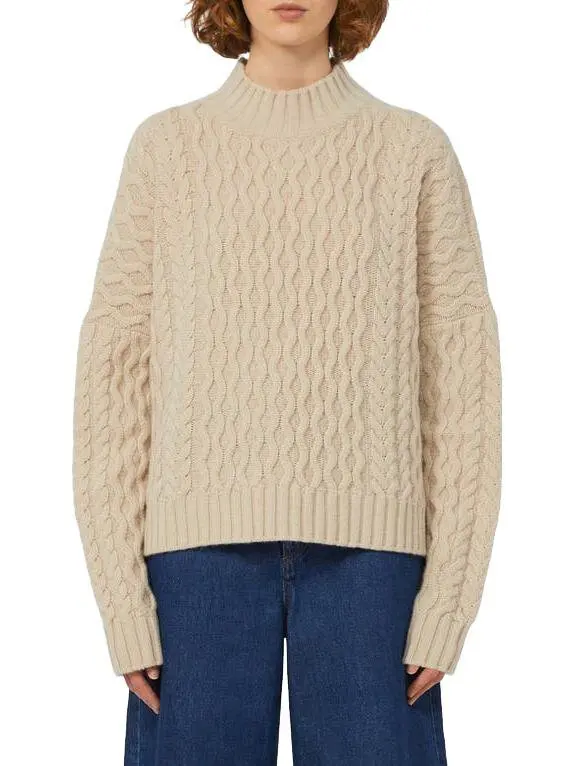 Max Mara Yard Mock Neck Wool Sweater - Beige