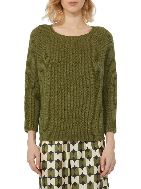 Max Mara Xeno Shaker-stitched Sweater - Olive Green