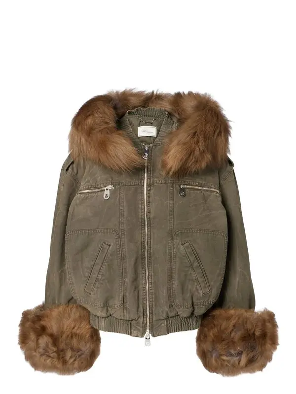 Blumarine Cotton Canvas Bomber Jacket - Green