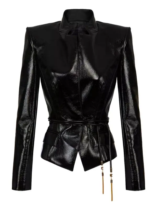 Elisabetta Franchi Belted Tassel Jacket - Black