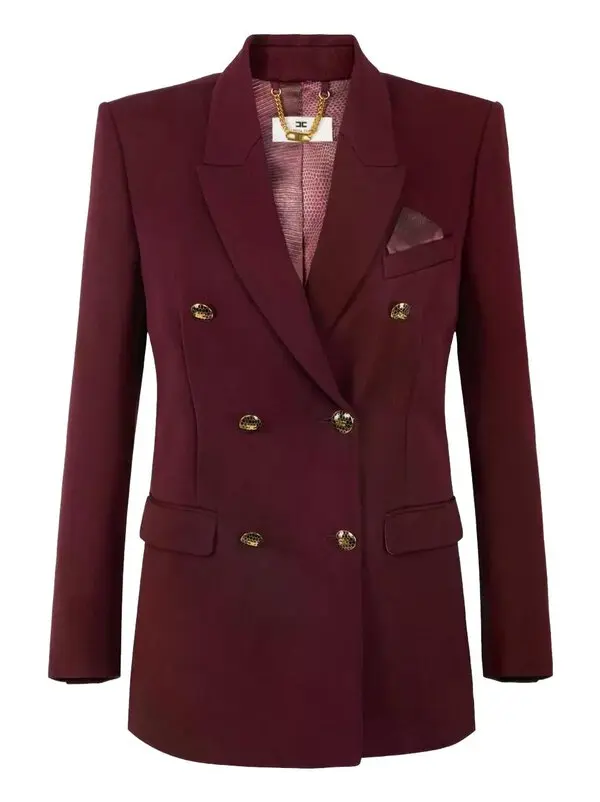 Elisabetta Franchi Jewel-button Double-breasted Jacket - Red