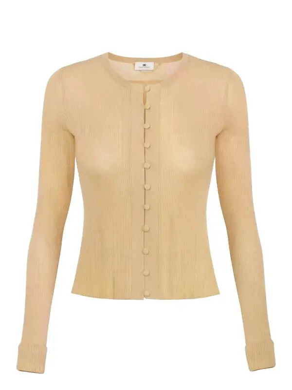 Elisabetta Franchi Ribbed Knit Cardigan - Neutrals