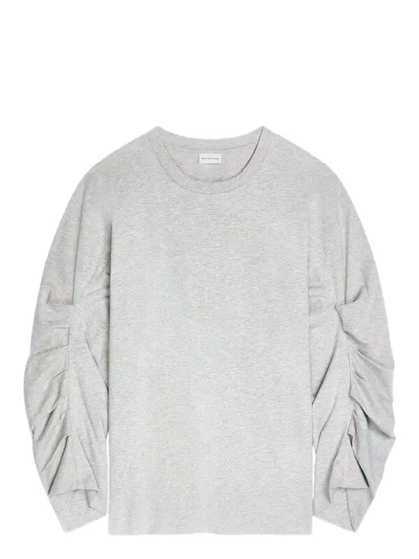 Dries Van Noten Pleated Long-sleeved T-shirt - Grey