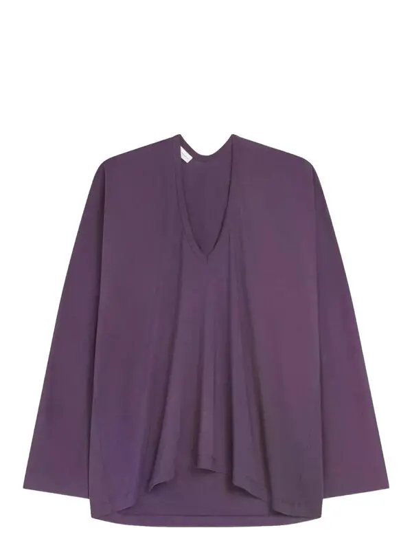 Dries Van Noten Long-sleeve V-neck Tee - Purple