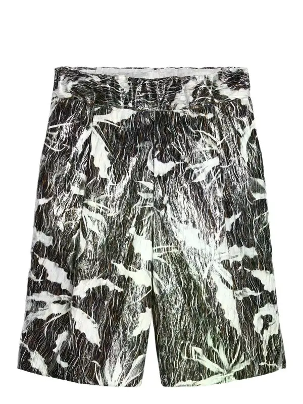 Dries Van Noten Floral-print Bermuda Shorts - Black