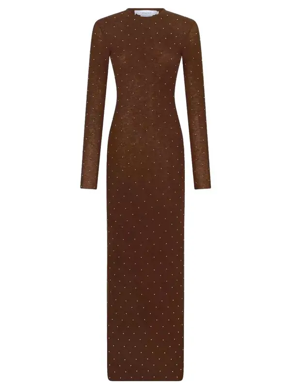 Rabanne Embellished Maxi Dress - Brown